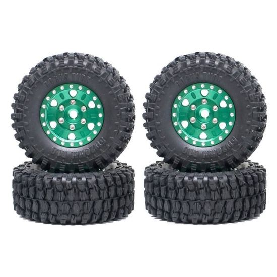 1.0 Beadlock Roues et Pneus 4 PièCes MéTal Micro-Crawler Pneu pour 1-24 RC Crawler Voiture Axial ...