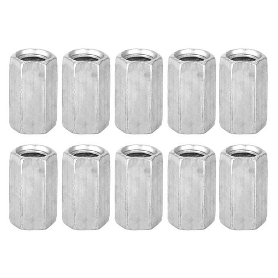 TMISHION Écrou fileté 10 pièces M8 longue tige écrou hexagonal manchon ...