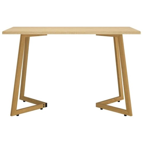 FAR - Table à dîner Marron clair 120x60x74 cm MDF et fer - Cdiscount Maison