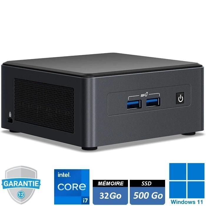 MINI PC - INTEL - NUC - NUC11TNH - I7-1185G7 - RAM 16Go - SSD 500Go ...