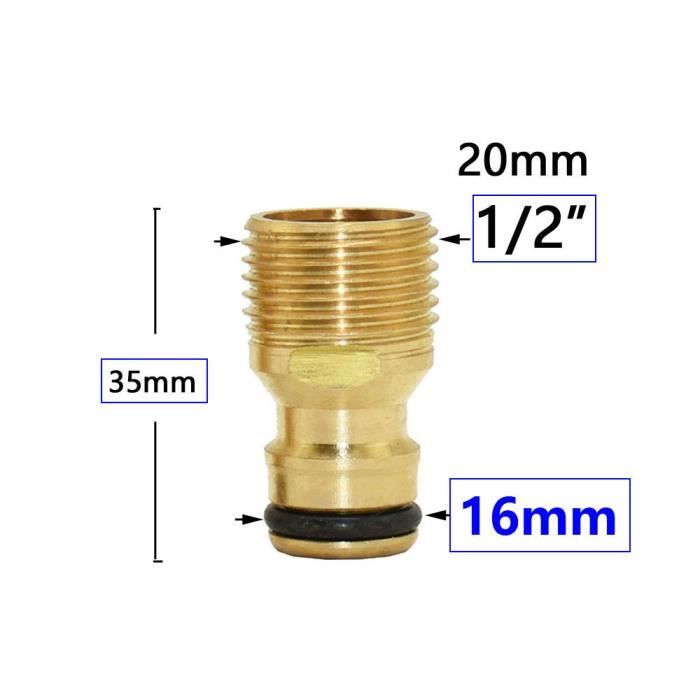 Raccord Rapide Pour Tuyau D'arrosage En Laiton, Adaptateur De Raccordement Pour Tuyau De Jardin ...