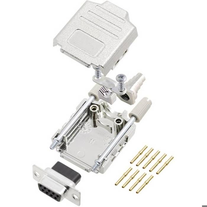 Kit embase SUB-D femelle femelle, droit 9 pôles encitech DPPK09-M-DBCS-K 6355-0052-11 180 ° à ...