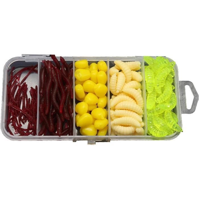 Lot De 161 Leurres De Pêche En Plastique En Forme De Larves Artificiels ...