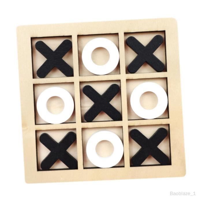 Jeu de Tic Tac Toe en bois - XO - Puzzle de croix - Jouet éducatif fait ...
