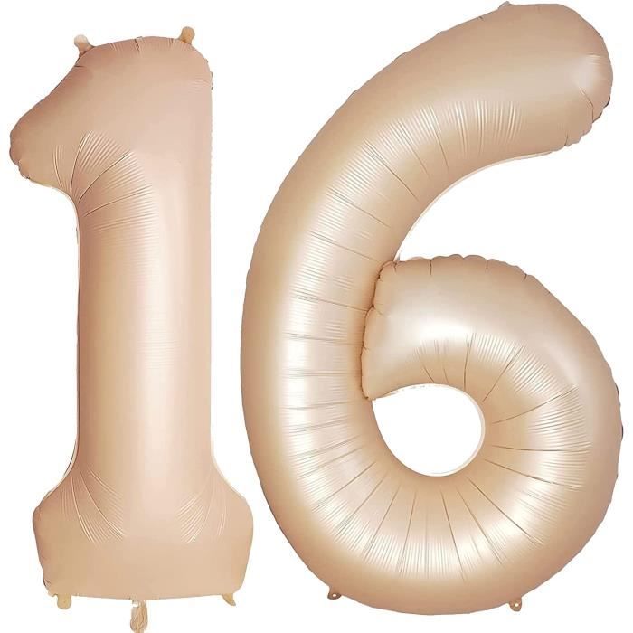 Ballon Chiffre Anniversaire 16 Ballons Numériques En Aluminium,100 Cm ...