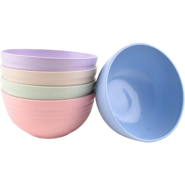 Ensemble De 5 De Bol Petit DéJeuner, Bol En Plastique RéUtilisable, Bol ...