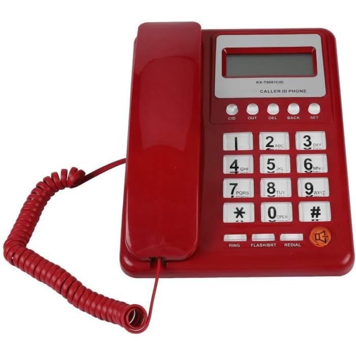Téléphone Filaire,Téléphone Fixe Filaire De Bureau À Gros Boutons Avec Affichage De L ...
