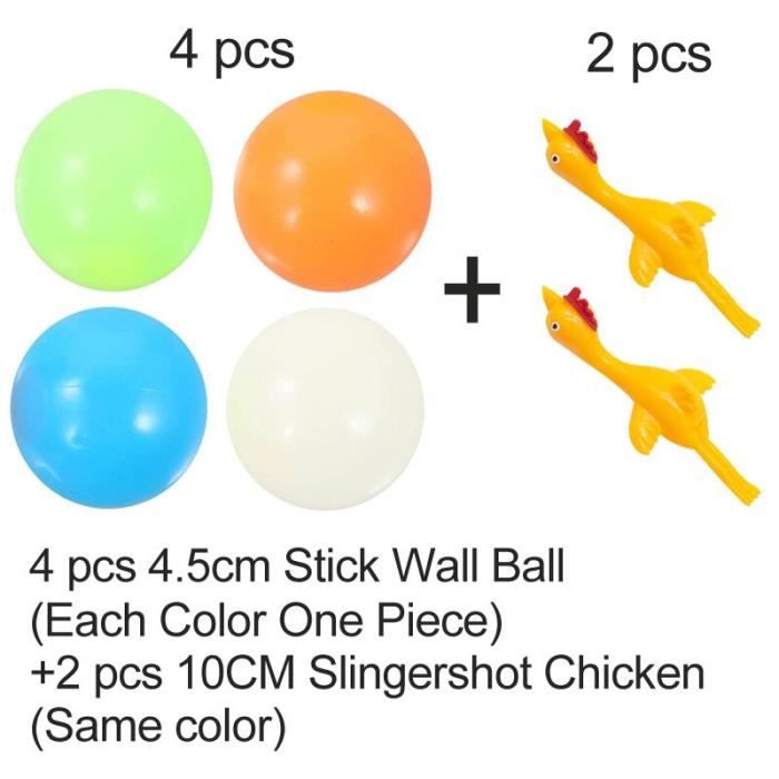 CRAZE Fun Sticky Fidget Pinch Ball Ceiling Wall Luminous Glow Balls ...