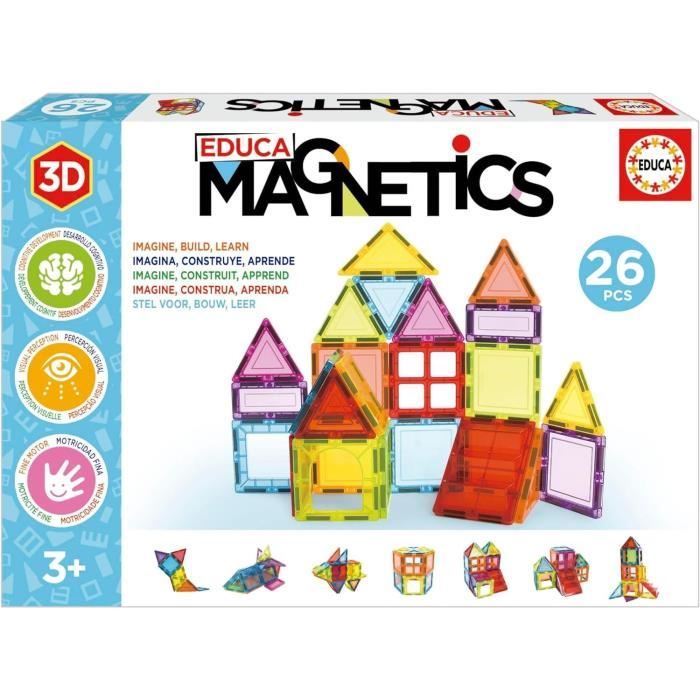 Jeu éducatif - EDUCA Magnetics - Construction 3D magnétique avec 26 ...