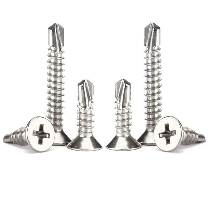 Vi Autotaraudeuse - Vis Autoforeuse À Tôle Auto-Perceuses Tête Phillips Plate - Cdiscount Bricolage