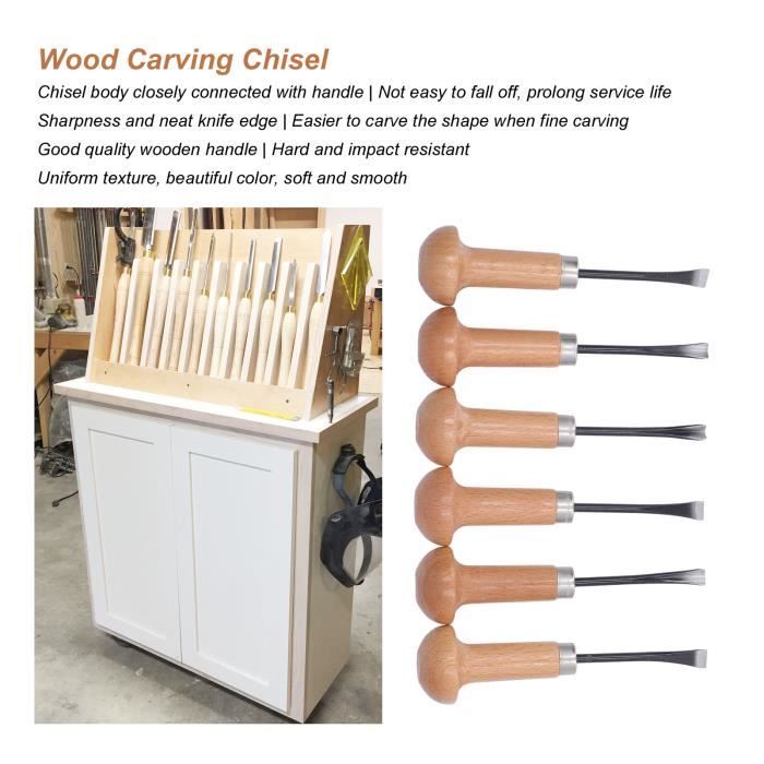 Ensemble de ciseaux à bois Sculpture sur bois ciseau ensemble Kit Sculpture outils à main ...