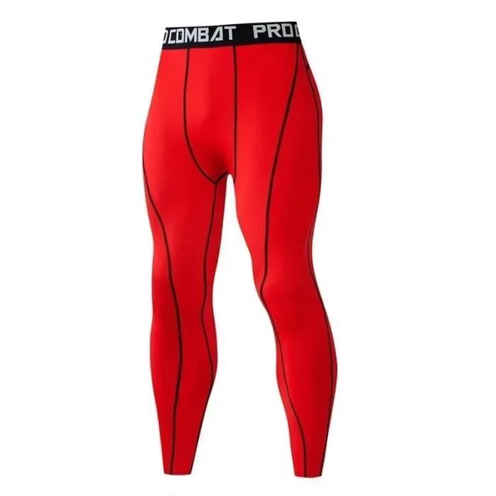 Collants de compression pour hommes - Rouge - Fitness - Séchage rapide ...