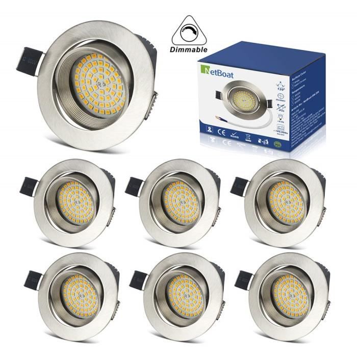 Spots Encastrables LED 5W Dimmable Interieur Plafonnier Orientable Rond ...