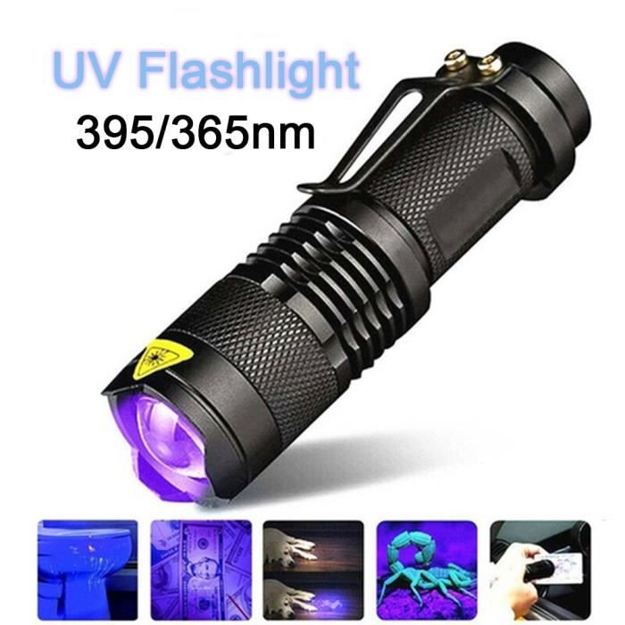 UV Ultra Violet Blacklight LED 365nm, Lampe Ultraviolet Lumiere Noire Détecteur D'urine,pour ...