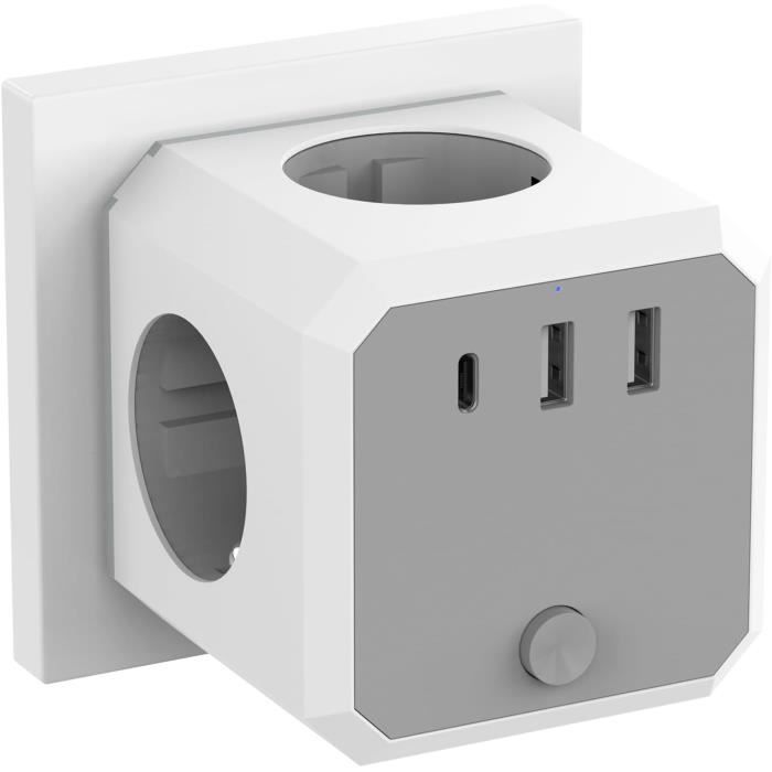 Cube Multiprise Avec Usb, Prise Murale Usb Cube 7-En-1 (Avec ...
