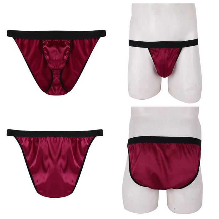 Yonghs String Satin Homme Sexy Jockstrap Bulge Pouch Sous Vêtement