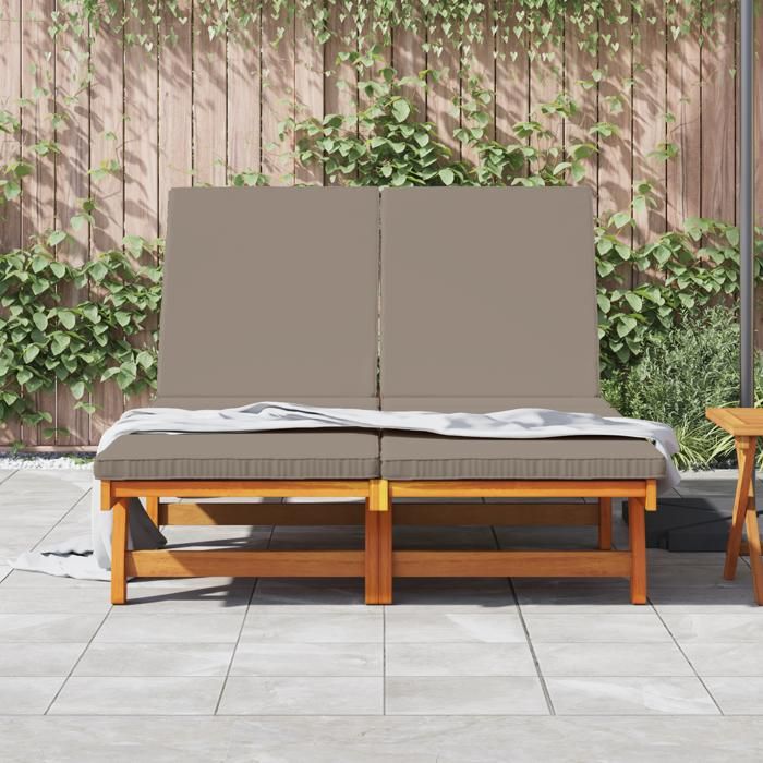 Moderne Transat double Bain de soleil, avec roulettes et coussin en ...