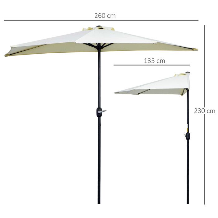 Demi-parasol de balcon OTTO crème - Cdiscount Jardin