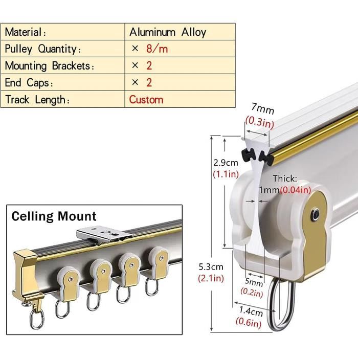 Rail De Rideau Tringle À Rideaux Pliable - 1M 2M 3M 4M 5M 6M, Accueil ...