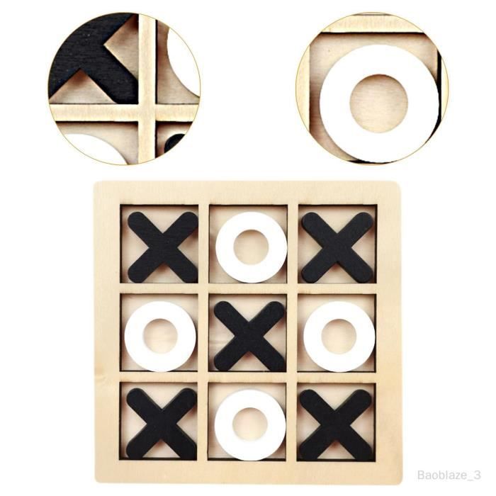 Jeu de Tic Tac Toe en bois - XO - Puzzle de croix - Jouet éducatif fait ...
