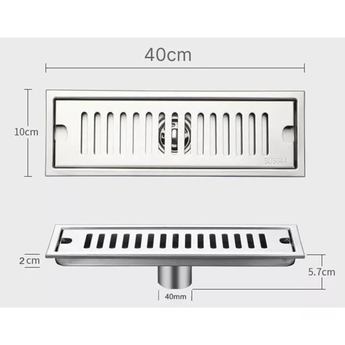 Drain de sol long en acier inoxydable OMABETA - Structure détachable et ...