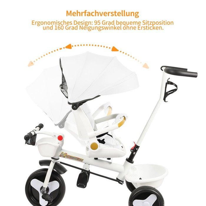 XUANYU Tricycle 4 en 1 Avec lumière + Musique + Pare-Soleil Extensible ...