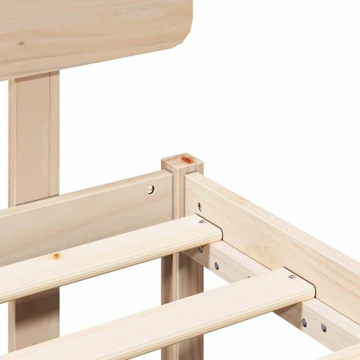Structure de lit en pin massif - UU - 90x190 cm - Naturel - Pin massif ...