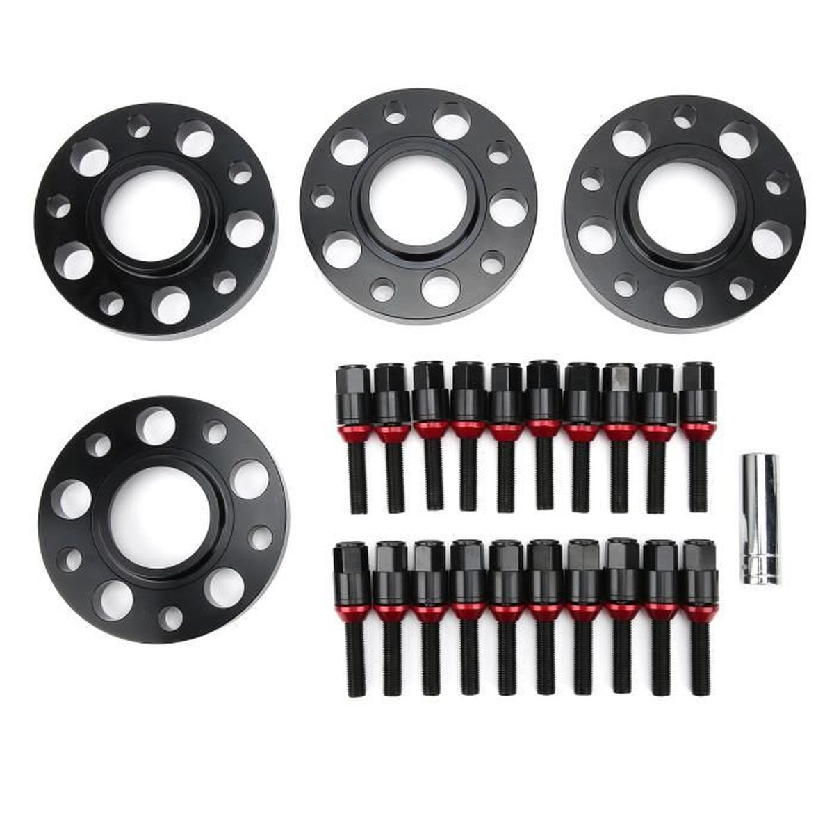 WXS Manchon de roue 4pcs Entretoises de Roue à Bride + 20pcs Boulons à ...
