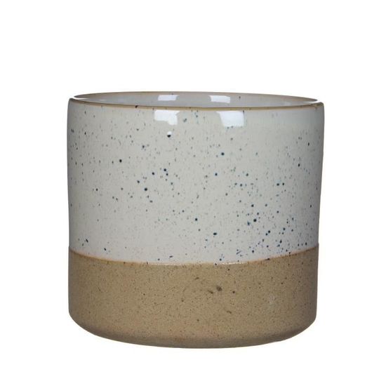 EDELMAN Lago Pot rond - Céramique - Blanc - H18 x D20,5 cm - Cdiscount ...