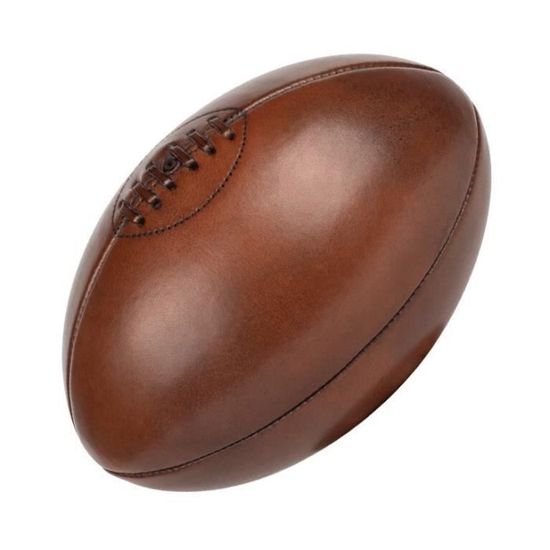 Ballon de rugby Rebond Vintage - marron - Taille 5 - Cuir naturel ...