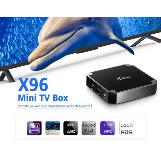 X96 mini Smart TV Box-Android 7.1.2-Box Multimédia-2Go RAM + 16 Go ROM- Amlogic S905W Quad core ...