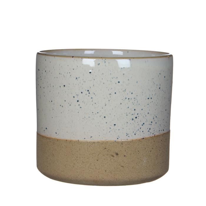 EDELMAN Lago Pot rond - Céramique - Blanc - H18 x D20,5 cm - Cdiscount ...