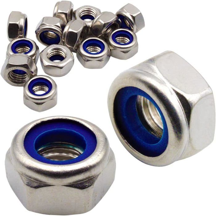 Ecrou Indesserable Frein Nylstop M5 30 Pcs Autobloquant Autofrein Inox Bague Nylon De Blocage ...