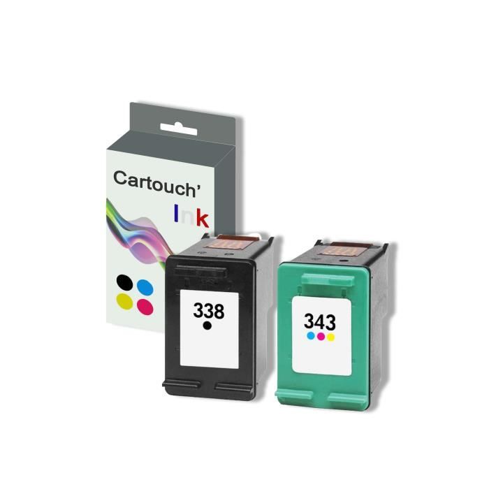 338 343 - 2 Cartouches d'encre compatibles HP 338 343 - Cartouche HP ...