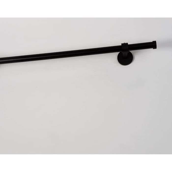 Tringle Á Rideaux: Ø 20 Mm Sans Anneaux, L. 180 Cm. En Acier Satiné Noir \U2013 Complet[u15647 ...