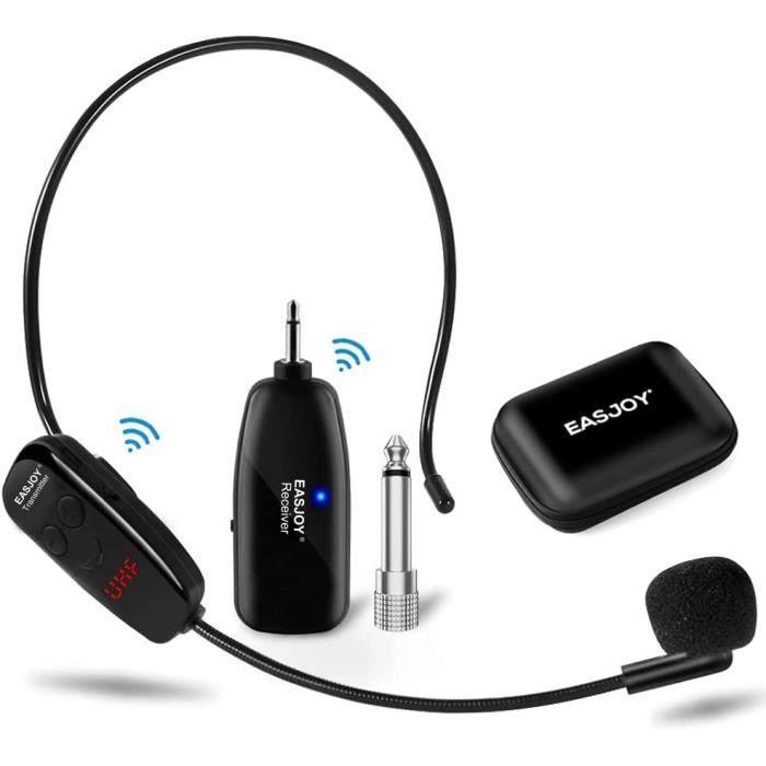 Micro sans Fil Casque émetteur et récepteur, Microphone sans Fil 2 en 1 ...