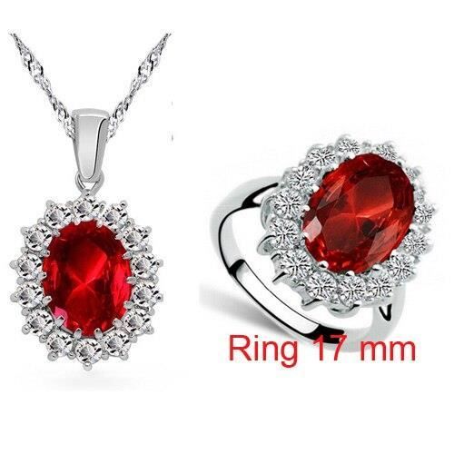 Rouge 17 mm - Ensemble de bijoux à la mode pour fille, breloque reine ...