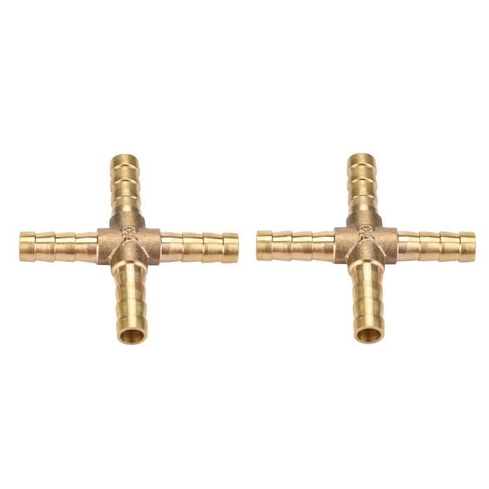 Raccord en croix en laiton 5pcs laiton croix 4 voies raccords de menuisier connecteur barbelé ...