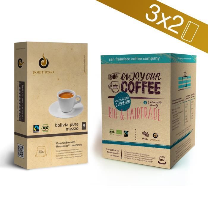 Coffret Bio & Commerce équitable- 60 capsules de café compatibles ...