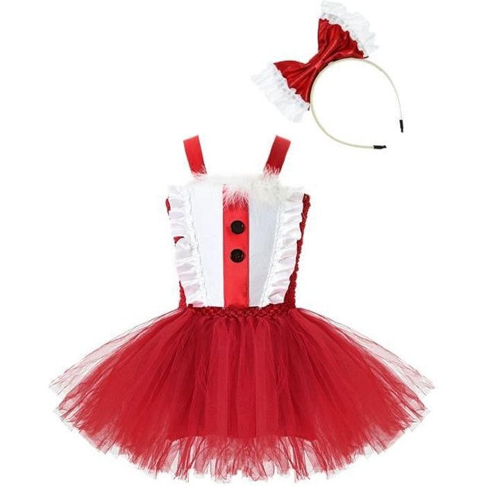 Freebily Tutu Robe Noël Fille Enfant Robe De Princesse En Maille Robe