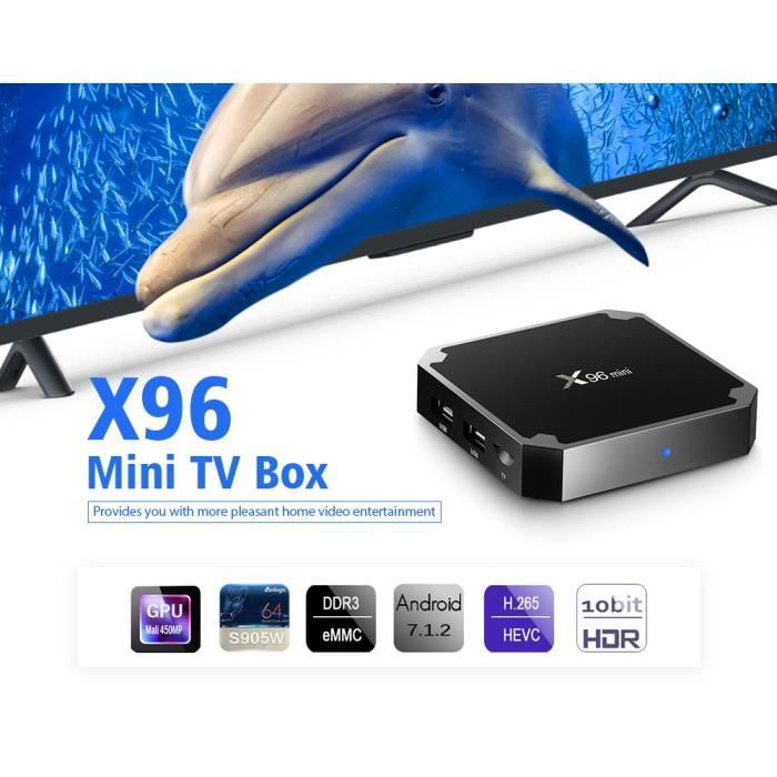 X96 mini Smart TV Box-Android 7.1.2-Box Multimédia-2Go RAM + 16 Go ROM- Amlogic S905W Quad core ...