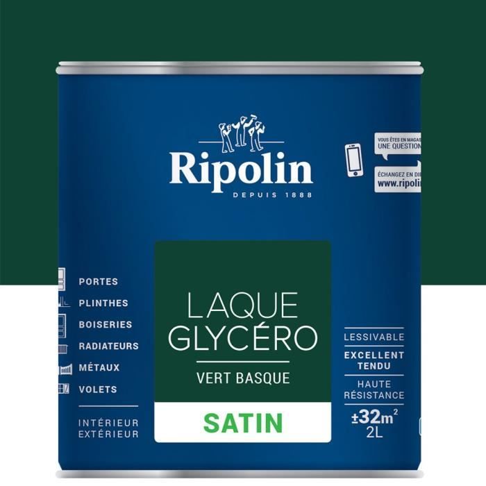 RIPOLIN Laque Glycéro Déco pour Intérieur & Extérieur - Vert Basque Ral ...
