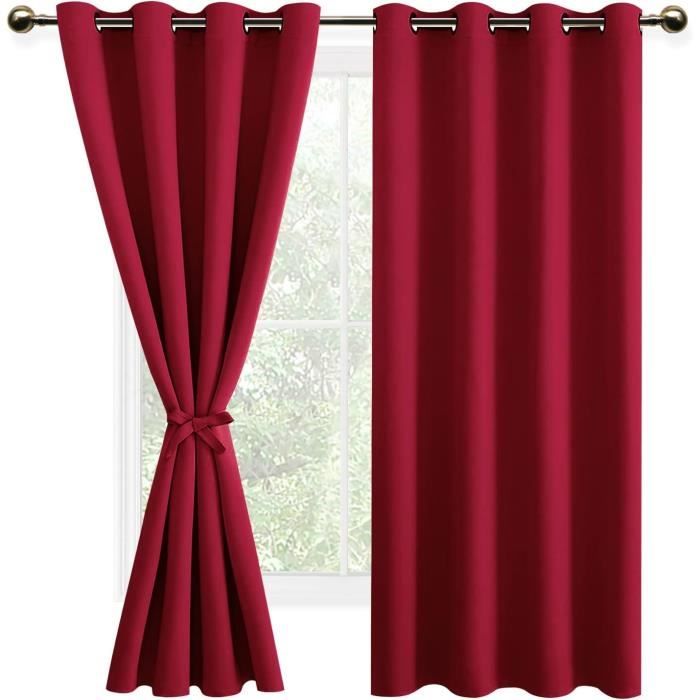 Lot De 2 Rideaux, Opaques Et Occultants, Avec Œillets, Thermiques, Pour ...