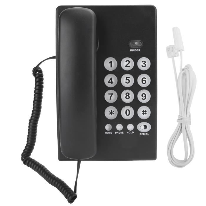TMISHION Téléphone de bureau KX‑T504 Téléphone Fixe de Bureau d'Affaires Familial Portable ...