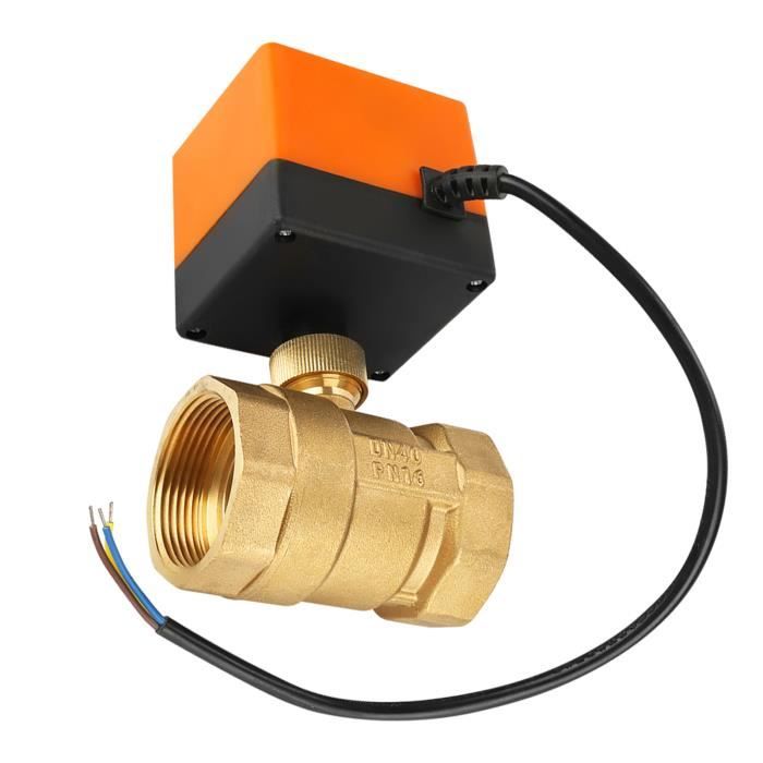 Robinet à tournant sphérique motorisé Vanne à Bille Motorisée AC 220 V, 2 Voies, 3 Fils, Vanne ...