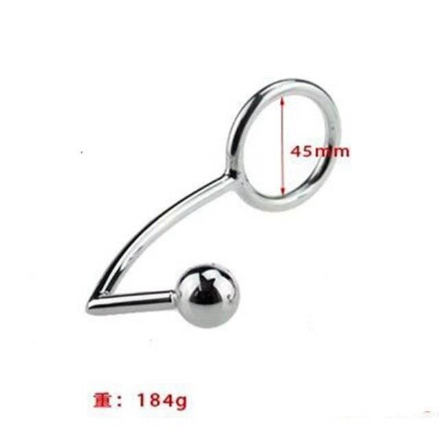 COCKRING,F 45mm Anal hook--Cage De Chasteté En Métal + Crochet Anal, Plug Anal, Jouets Sexy Pour ...