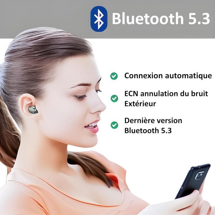 Ecouteurs Bluetooth sans Fil, Waterproof, réduction de Bruit, Casque ...