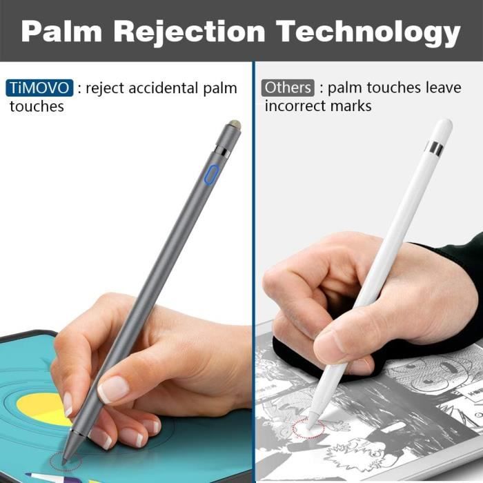 Stylet pour iPad, Apple Pencil pour 2018-2023 iPad 10-9-8-7-6e Gén ...