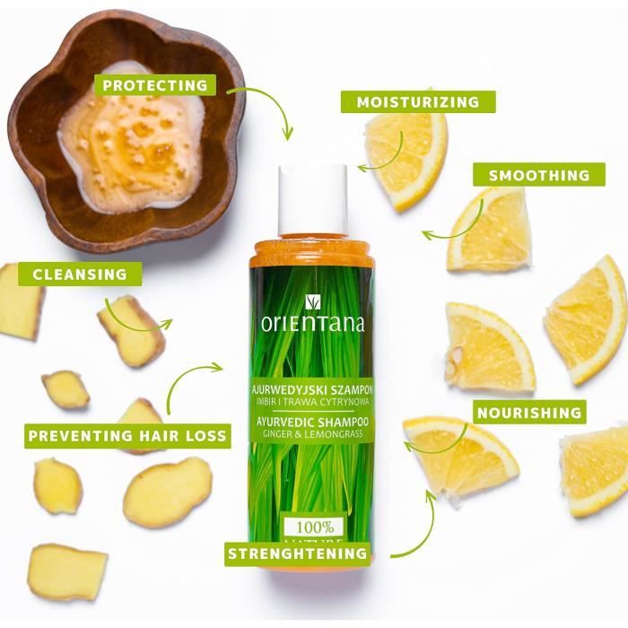 Shampooing Naturel Gingembre & Lemongrass|Vegan Ayurvédique Sans Sls ...