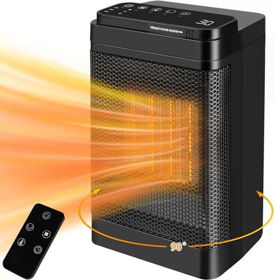 Chauffage d'appoint 1500W, Radiateur Soufflant en céramique, Chauffage Electrique Portable 90 ...